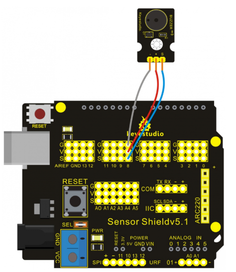 Project 5 Passive Buzzer Sound Production — keyestudio WiKi documentation